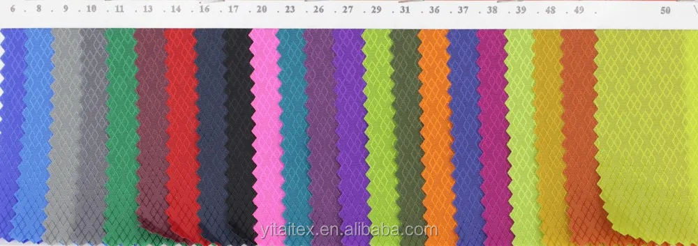 Eco-friendly 210D Diamond Dobby Ripstop Nylon Fabric with Pu Coated for ...