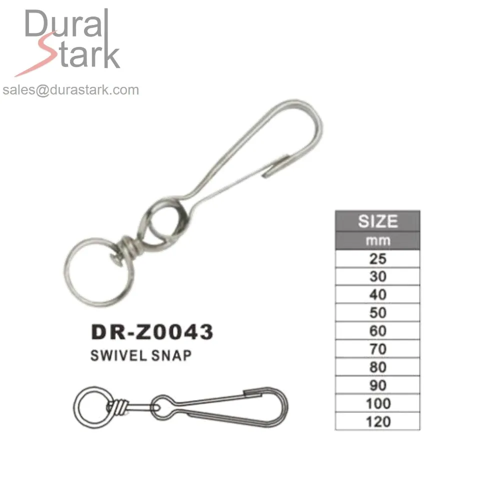 Simplex Haken Mit Wirbel Stahl Vernickelt Snap Hook - Durastark Marine Hardware