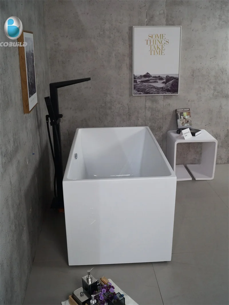 39 Inch Indoor Mini Hot Tub With Foot Pedal Drainer Acrylic Square ...