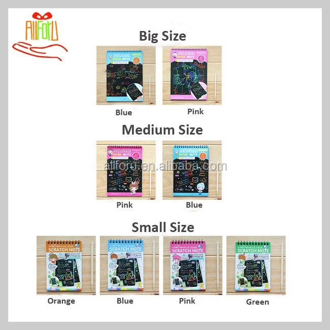 Magic Drawing Notebook Novelty Gift School Note Book Diy Scratch ...
