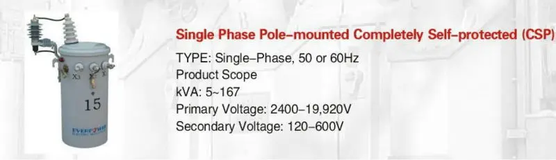 Single Phase Pole Mounted Transformer Csp Type Transformer With Surge ...