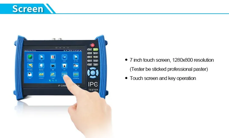 New 7 Inch Touch Screen Ip Cctv Tester Monitor Ipc-8600 Series - Buy ...