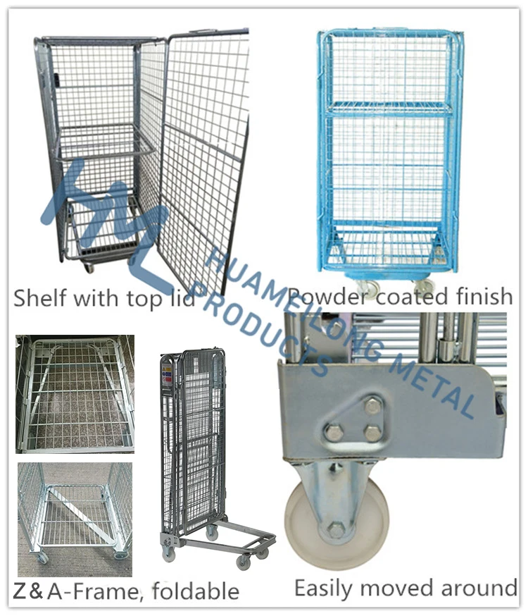 Collapsible industry medium duty galvanized steel nestable security ...
