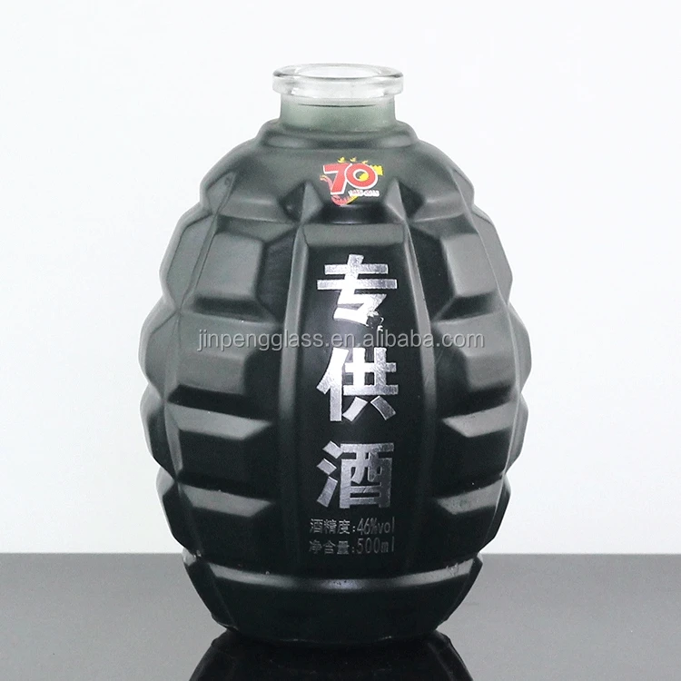 Bomb Shaped Glass Bottle 500ml Liquor Unique Custom Bottle - Buy Unique ...