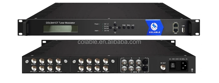 Digital Cable Tv Headend Equipment 8ch Dvb-s/s2/c To Qam Modulator With Multiplexer Scrambler ...