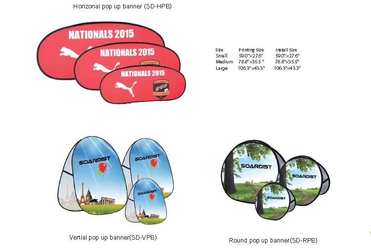 Promotional Oval Pop Up Banners,A Frame Pop Up Banner For Outdoor Use ...
