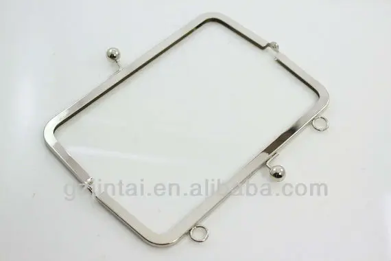 8x3 Inches Large Silver Clutch Frame with Chain Loops