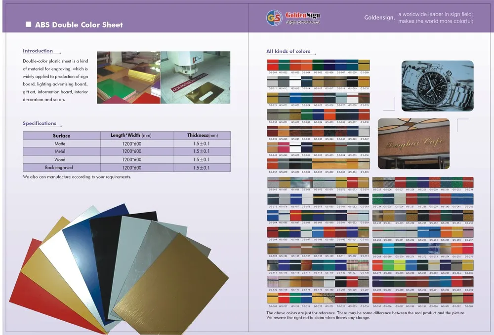 Laser Engraving Abs Double Color Plastic Sheet For Laser/cnc Machine ...