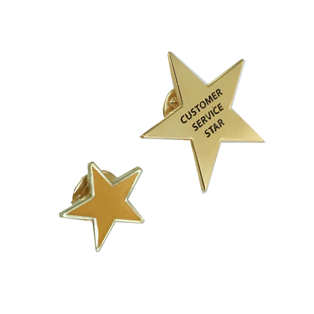 Colorful Star Shaped 3d Design Shiny Gold &antique Brass Lapel Pin ...