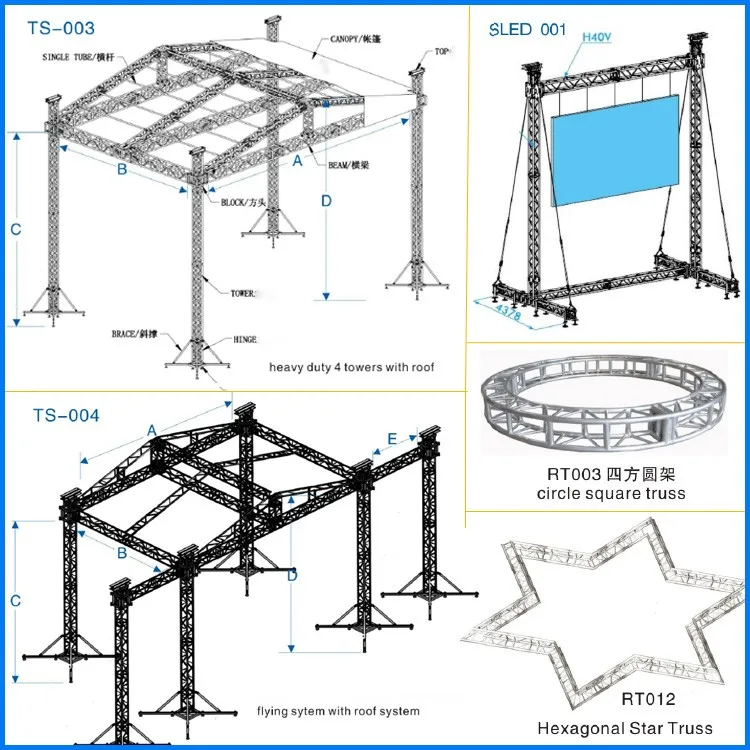 Heavy Duty Spigoted Ground Support Truss System - Buy Support Truss ...