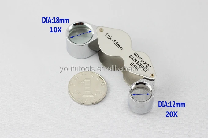 Professional Mini Jeweler's Loupe 10X & 20X Magnifying Glass for ...