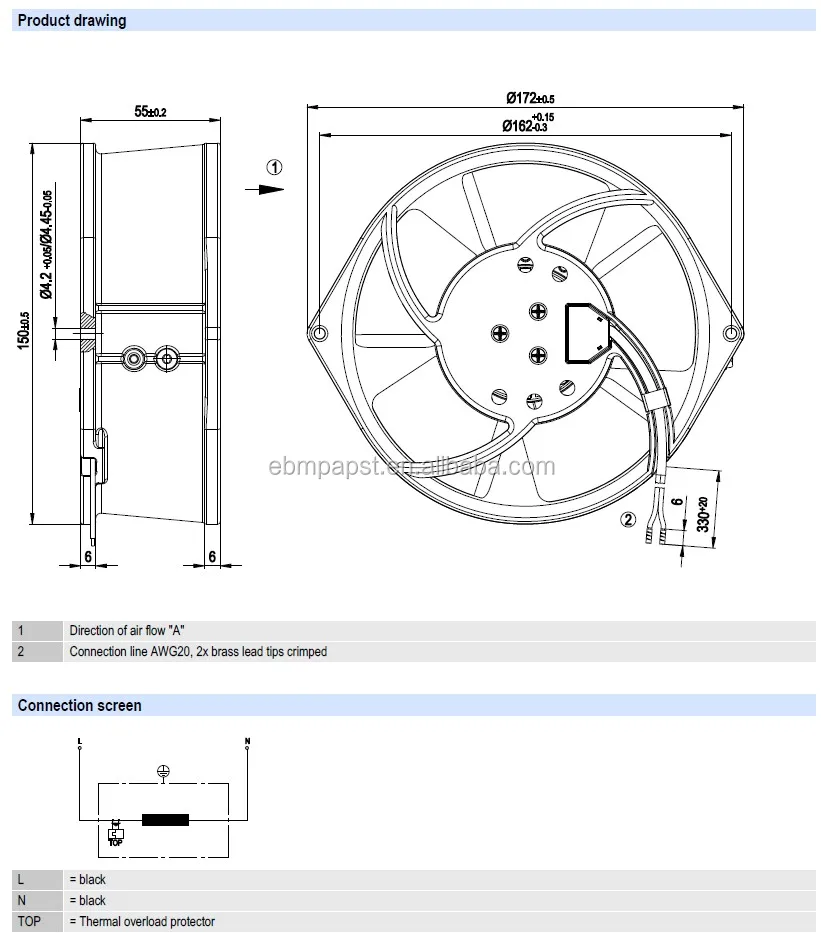 EBM-PAPST W2S130-BM03-01 Fan - Large Air Flow Cooling Solution