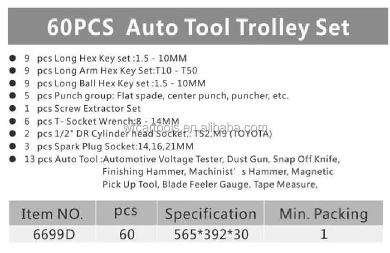 Auto Repair Tools with Tool Trolley Set - Customized Support