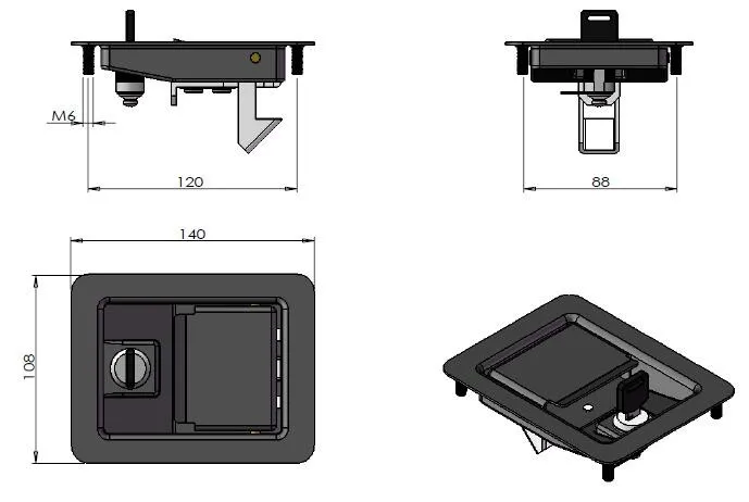 Black Coated Generator Canopy Door Lock - Buy Door Lock For Genset ...
