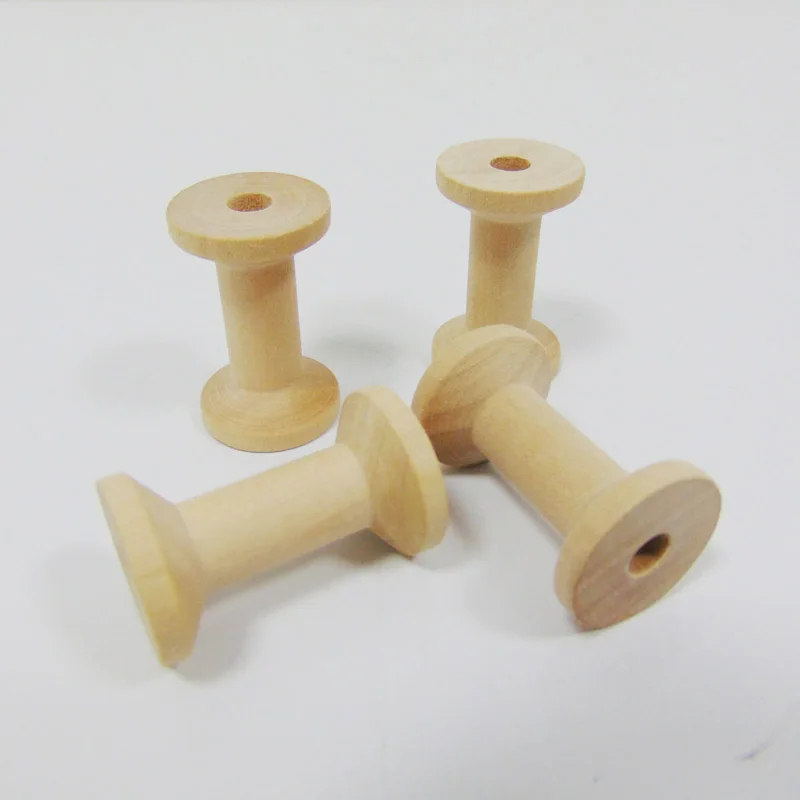 20mm Small Custom Empty Wooden Spool for Ribbon - Folk Art