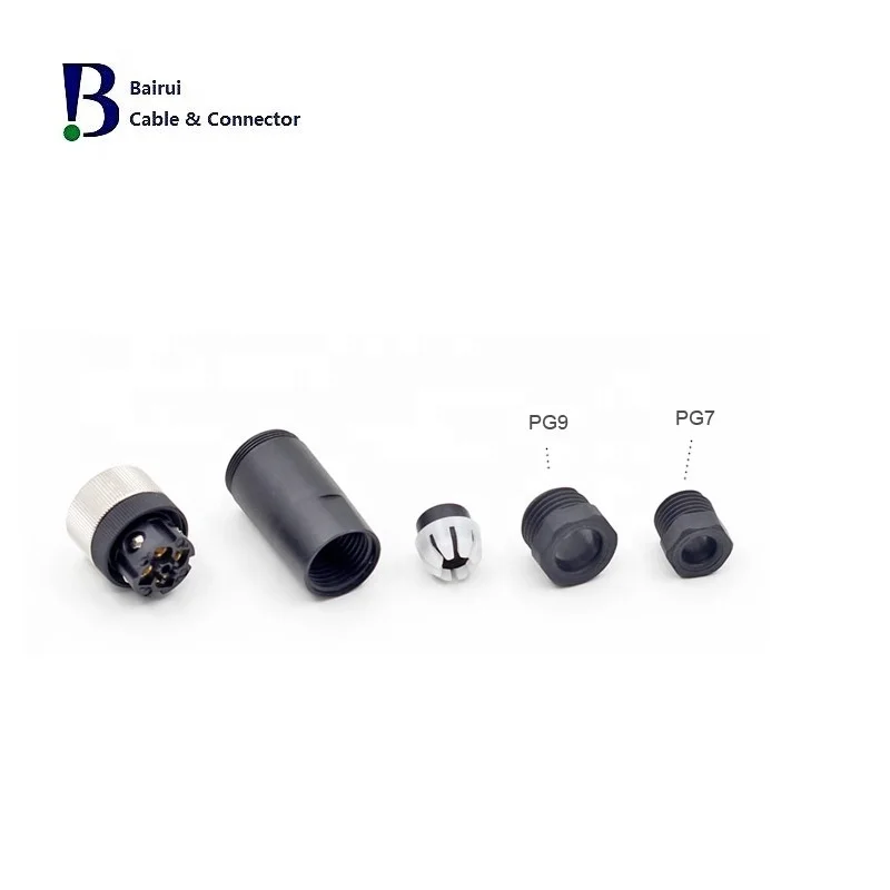 Circular Sensor M12 4pin Female Straight Plastic Connector Pg7/pg9 ...