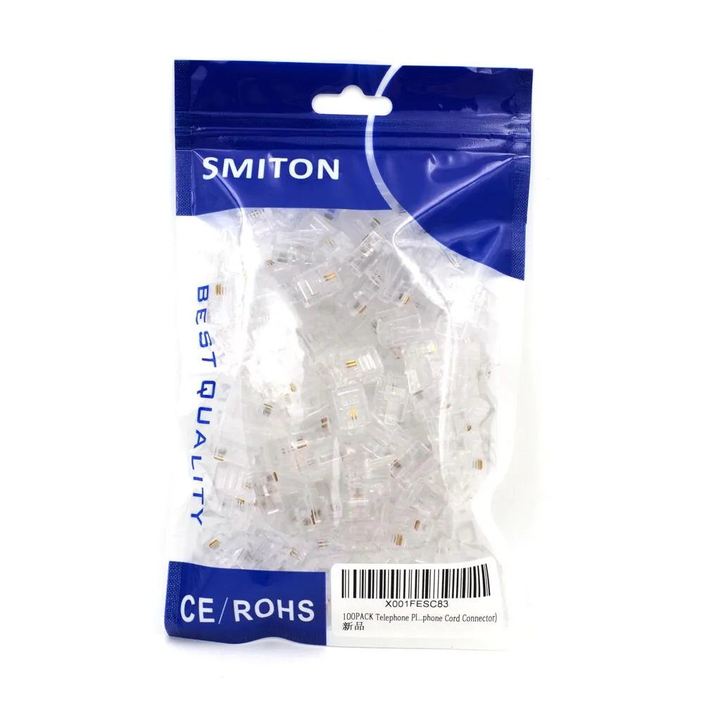 Transparent Color 6 Pin Modular 2 Core Rj 11 Connector - Buy Rj 11 ...