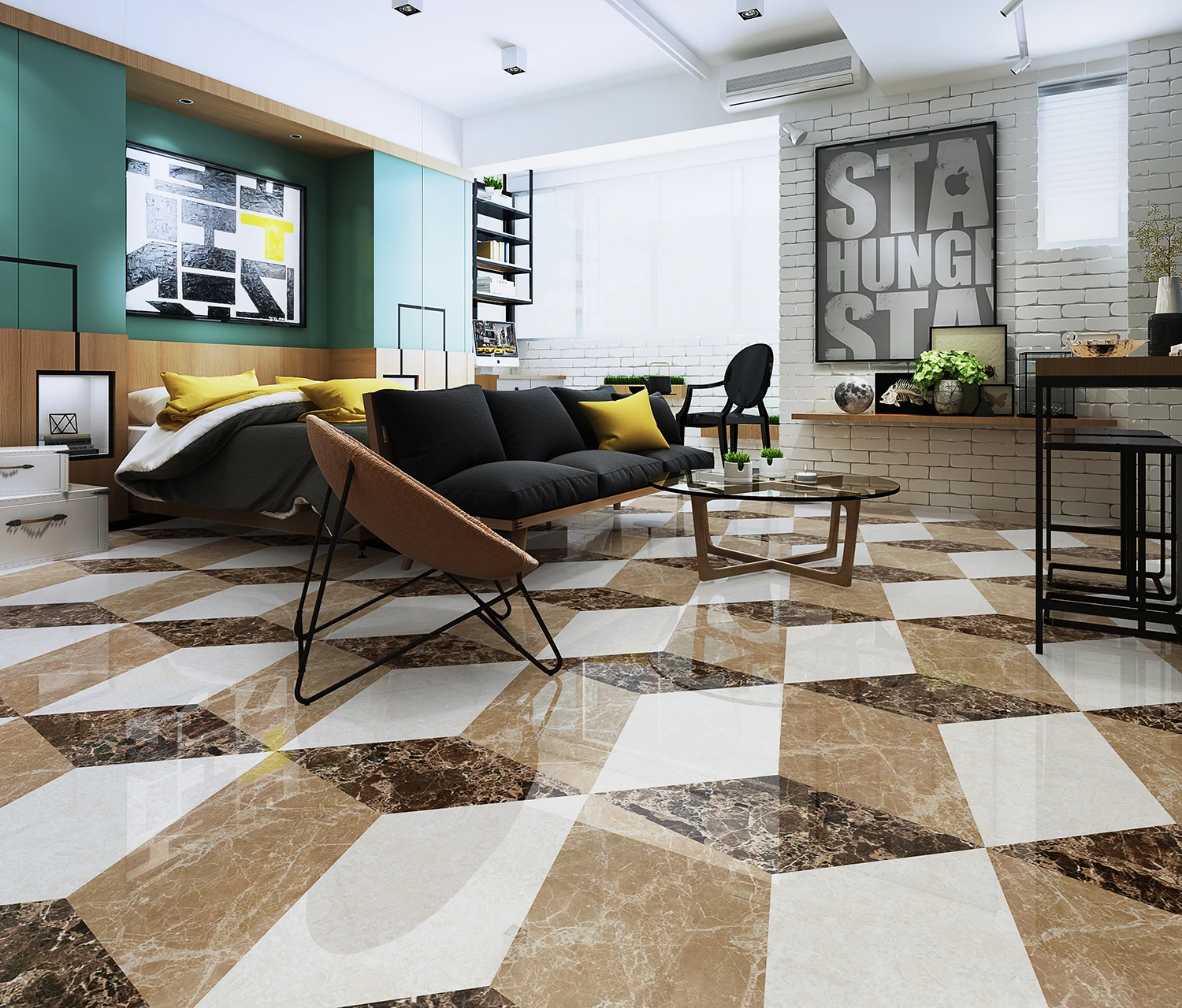 Eiffel Light Brown Color Polished Glazed Porcelain Floor And Wall Tiles ...