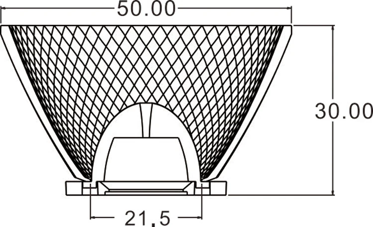 High Efficiency Cob Reflector For Spotlight Gd-5023 50mm 23 Degree Led ...