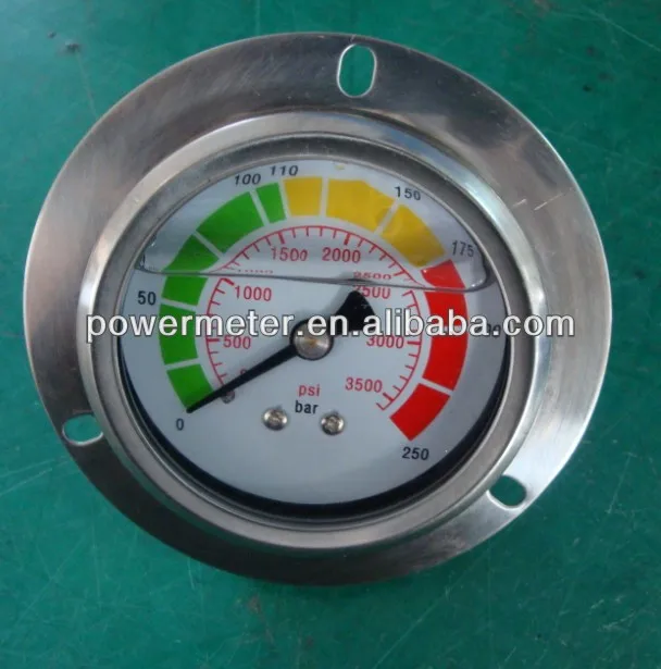 250 bar &3500 psi Hydraulic Pressure Gauge with Flange for Pipe ...