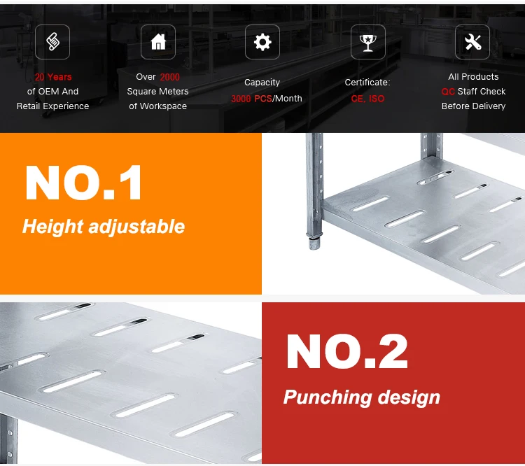 Commerical Stainless Steel Kitchen Storage Rack 4 Tier Assemble ...