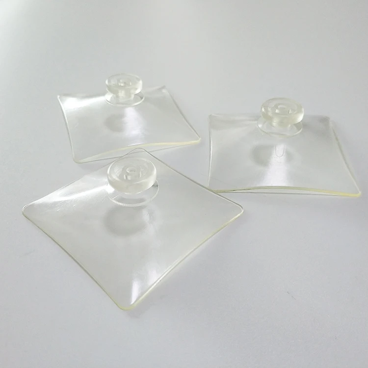 Custom Injection Molded Eco-friendly PVC square clear Suction Cups ...