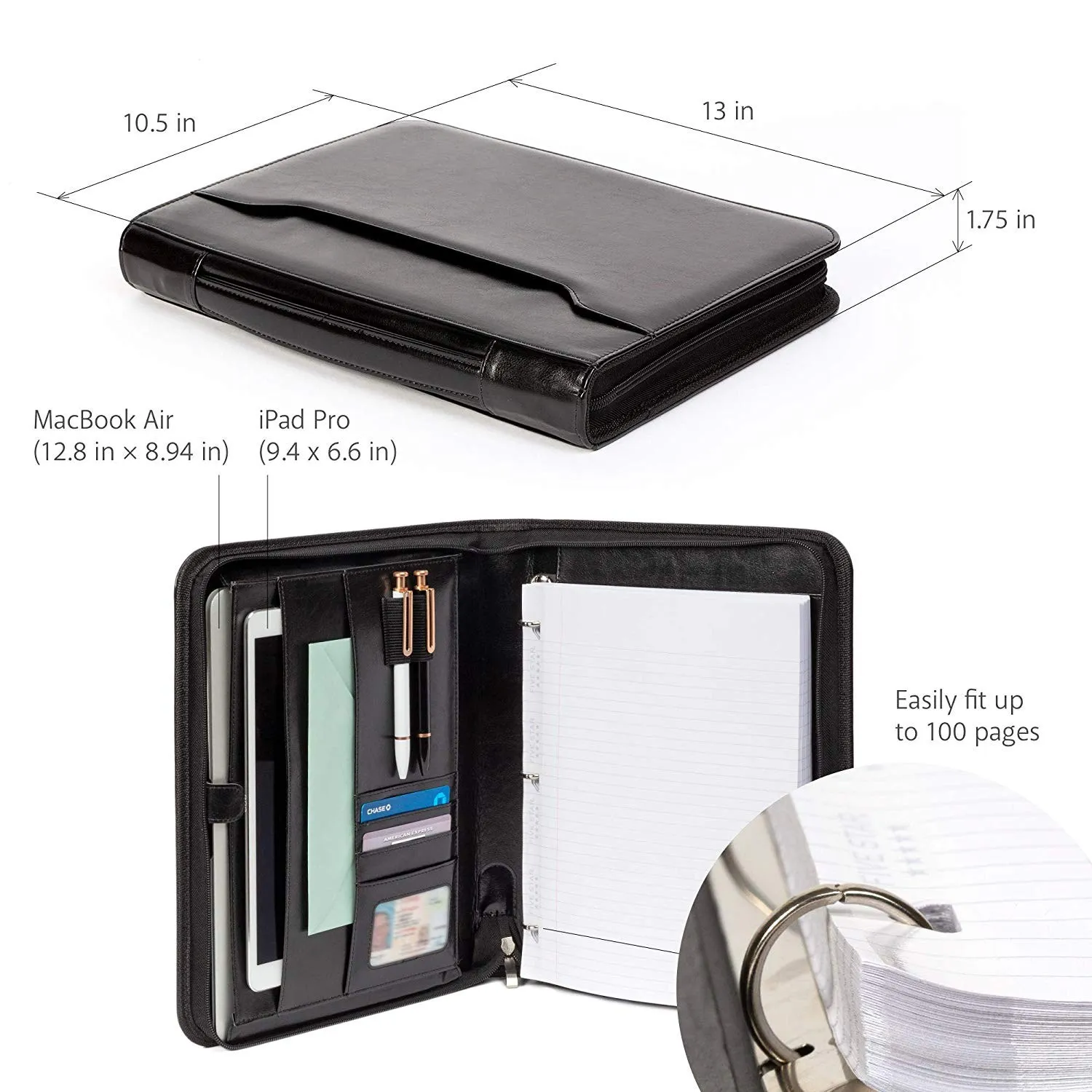 Professional PU Leather Interview Resume A4 Padfolio Portfolio ...