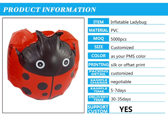 Funny Inflatable Ladybug Arm Bands Pvc Inflatable Floatie Safety ...
