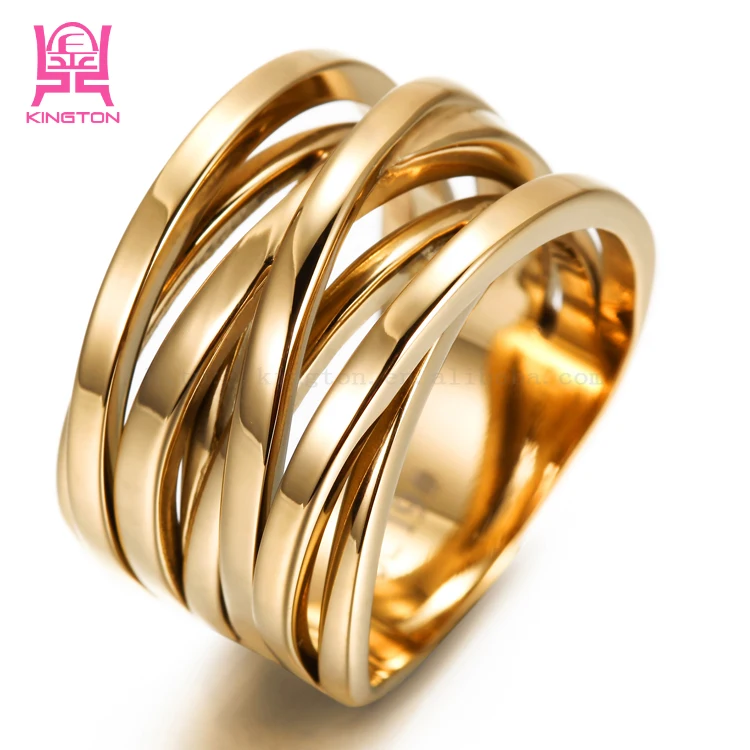 Kington 18k Gold Plated 316l Stainless Steel Rings - Buy Ring Gold 18k ...