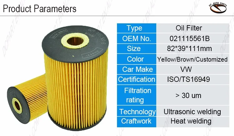 Filtro De Aceite 0001801509 021115561b 021115562a 05015171aa Para Vw ...