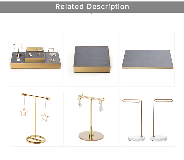 Custom Gold Color T Bar Earring Holder Rack - Jewelry Display