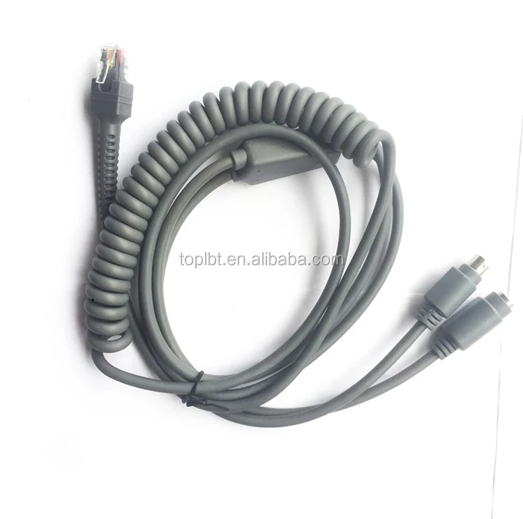 3m USB Cable to RJ45 Coiled Spiral Barcode Scanner Cable for Symbol ...