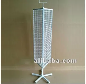 4 Way Rotating Metal Grid Display Stand With Sign Holder & 5-prong Base ...