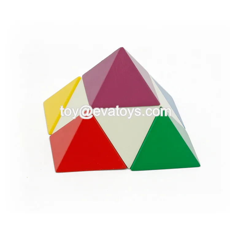 New Hottest 3d Triangle Blocks Wooden Pyramid Puzzle For Children ...