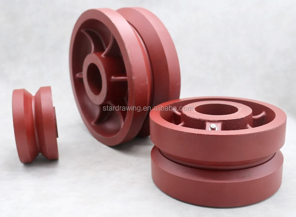 Ss 100 Mm Ductile Steel Material 4 Inch V Groove Wheel 7/8 Inch V ...