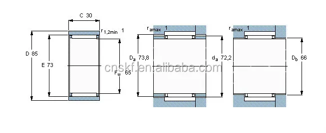 Rodamientos de rodillos de aguja de complemento completo NAV4015 ...