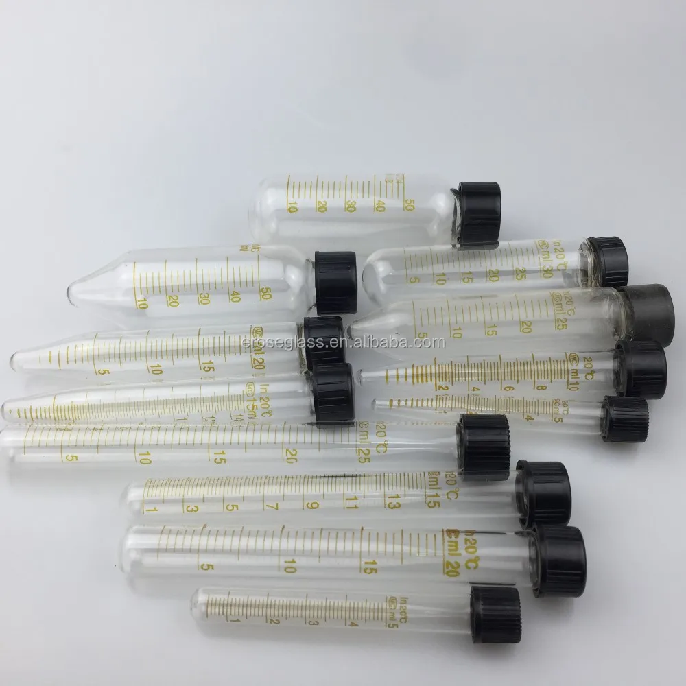 Customized Different Sizes Glass test Tubes with Screw Caps for Lab ...