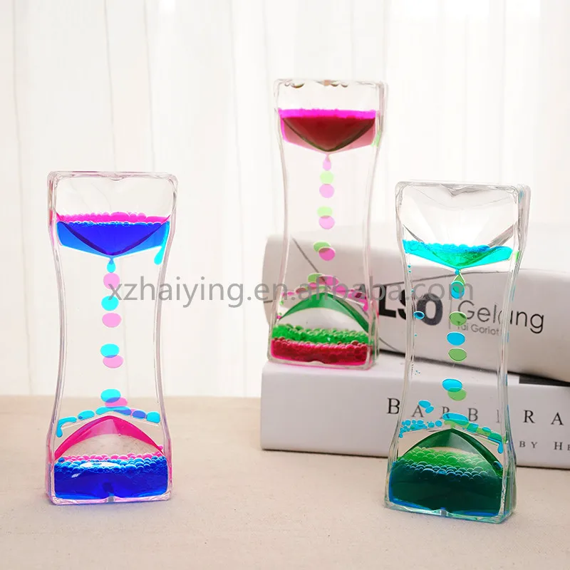 Acrylic Resin Floating Liquid Hourglass Liquid Sand Timer - Buy Unique ...