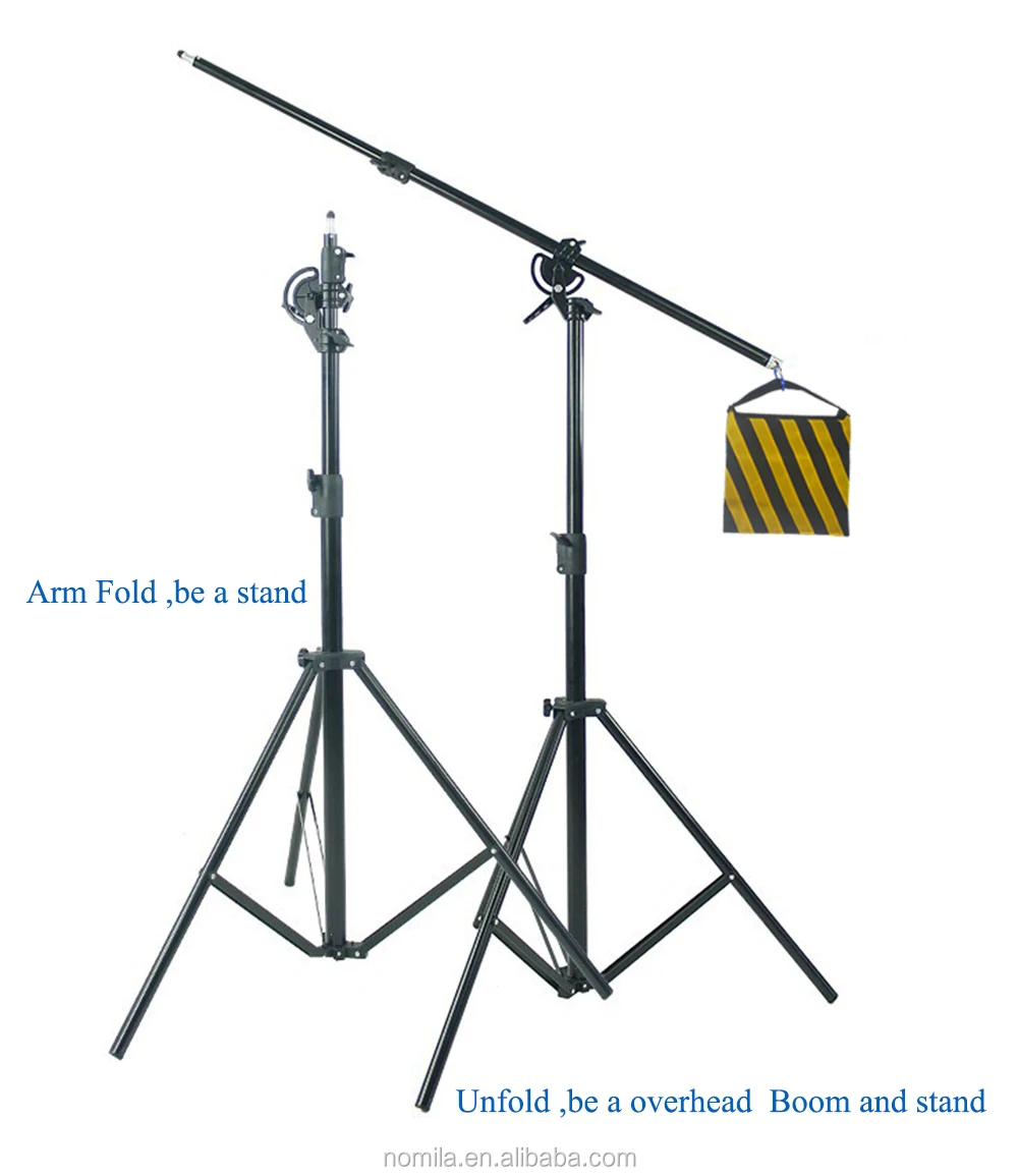 2 In 1 Professional Studio Light Stand With Overhead Booms Arm For ...