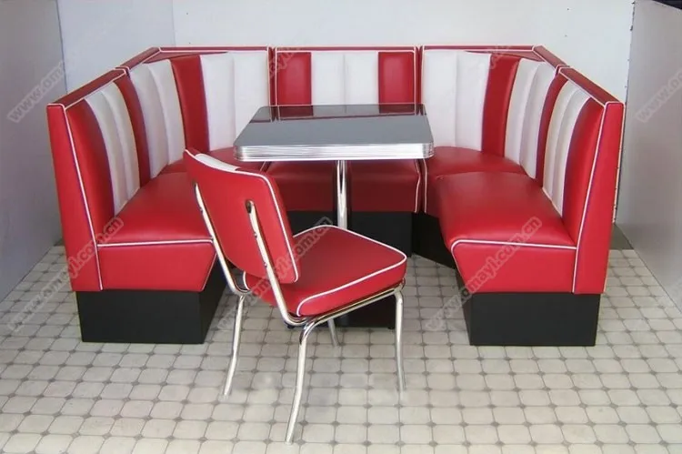 Retro American 50s V Shape Vinyl Diner Booth,Classical Retro 50s ...