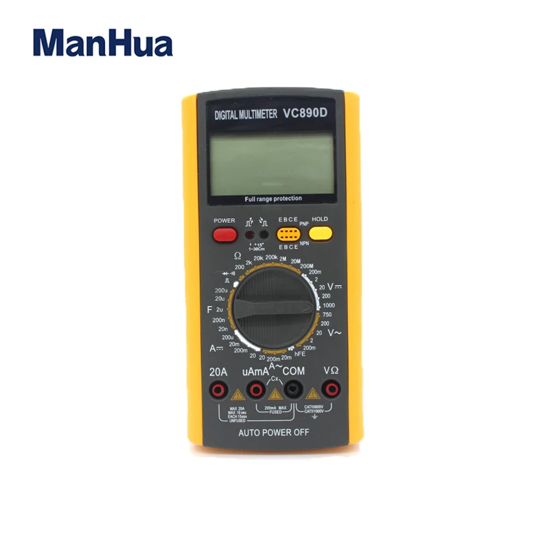Manhua Vc890d Digital Multimeter Tester With Lcd Display, Ac/dc Voltage ...