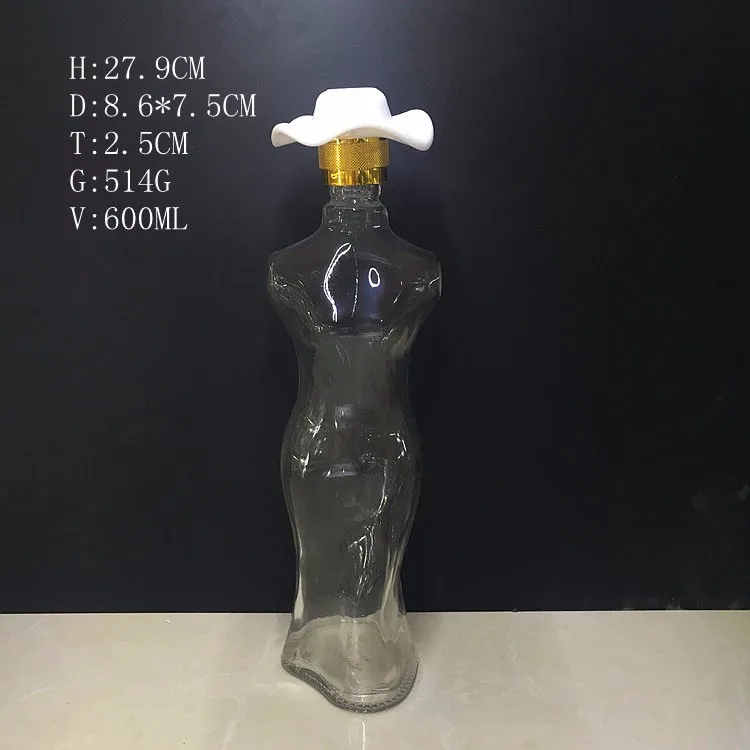 600ml Sexy Body Shape Glass Wine Bottle - Buy Glass Wine Bottle,Body ...