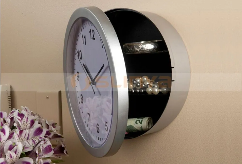 Home Decor Jewelry Security Box Hidden Stash Safe Storage Wall Clock ...