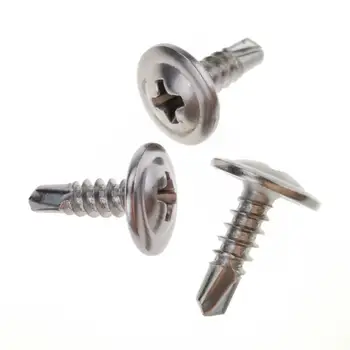 Cross Recess Wafer Head Stainless Steel Teck Screws Self Drilling Point ...