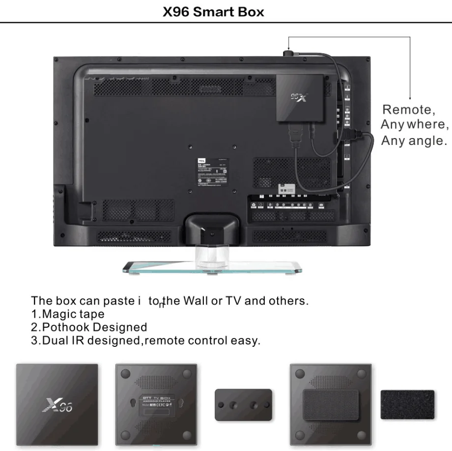 X96 S905x Iptv Set Top Box Amlogic Quad Core Android 6.0 Ddr 1 Gb Y Emm ...