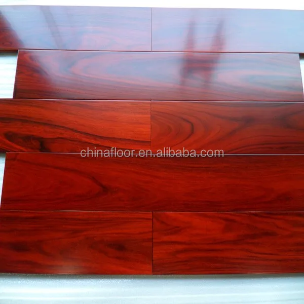 High Glossing Prefinished Mahogany Color Rose Wood Flooring