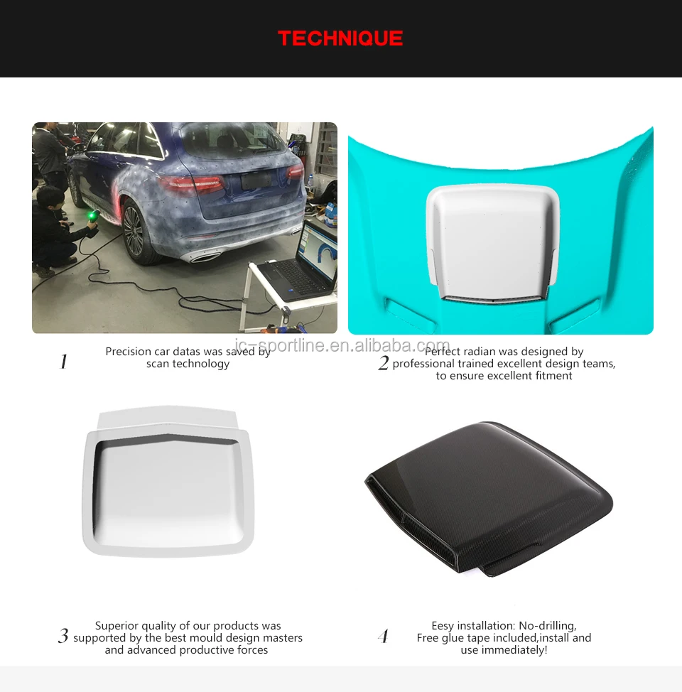 Carbon Fiber Car Engine Hood Vents for Dodge Challenger