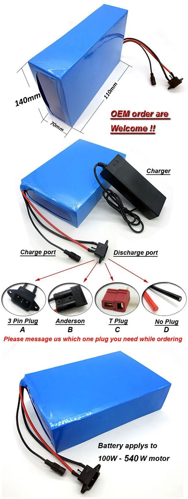 Mini E-bike Battery Li-ion 36v 9000mah With 15a Bms And 2a Charger ...