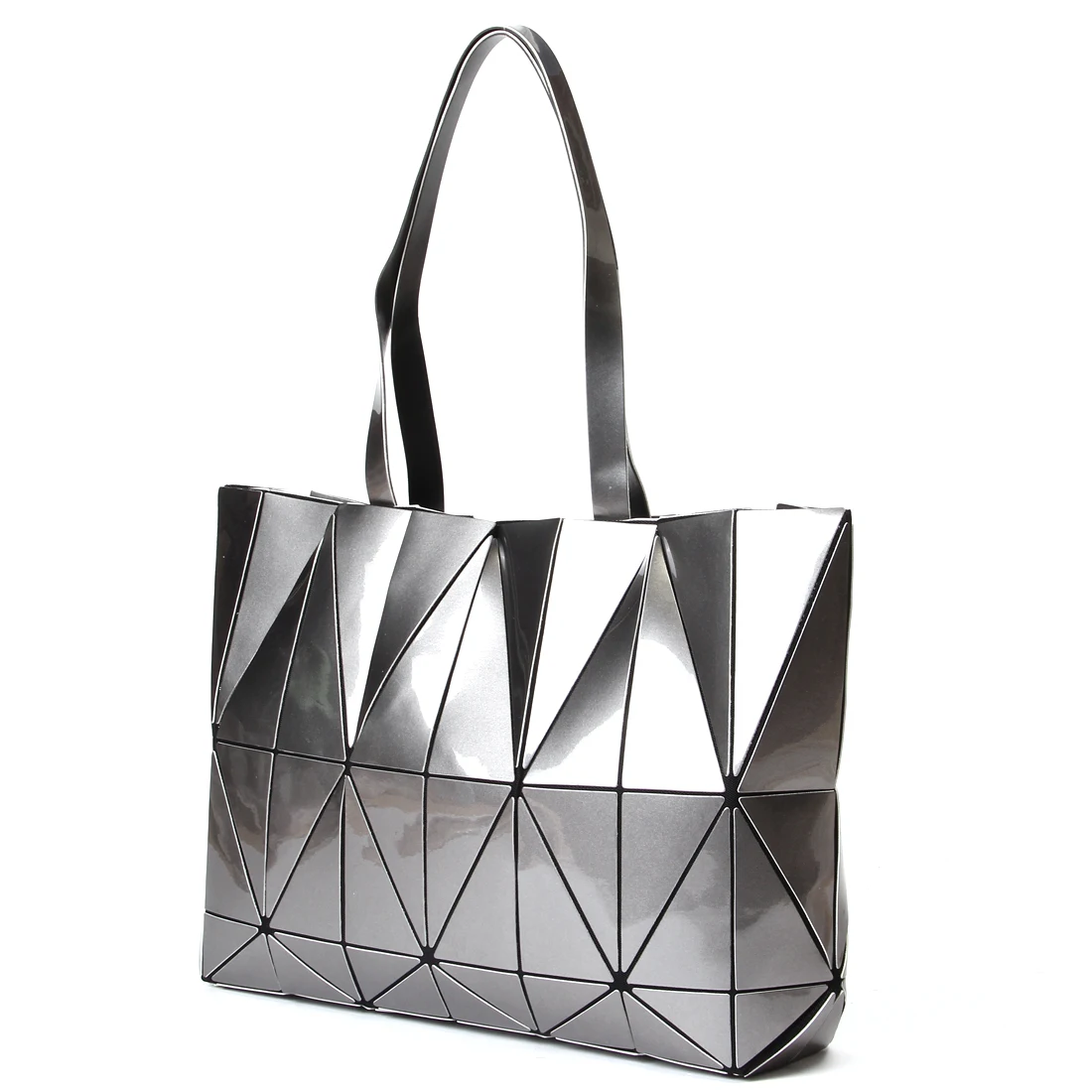 Luxury Travel Geometric Diamond Silver Pu Bag Women Handbags Tote Bag ...