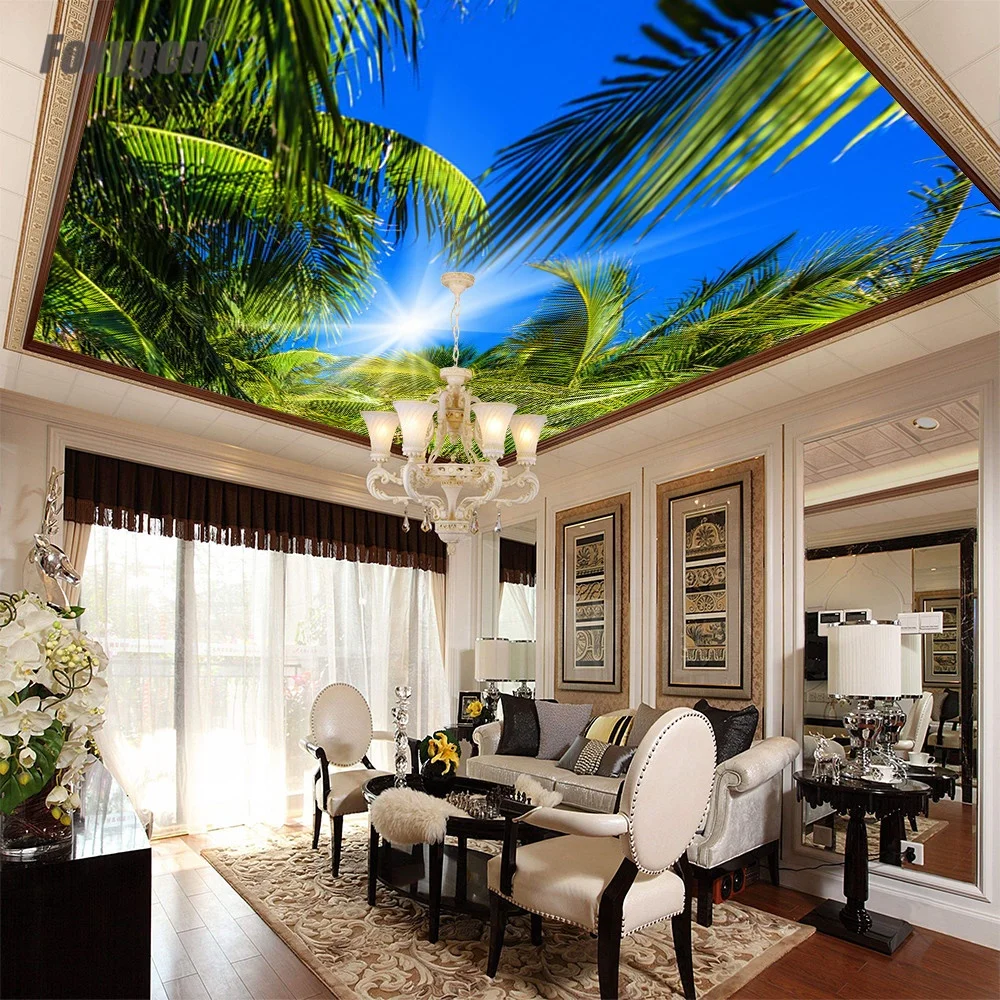 Fireproof Blue Sky Pvc Stretch Ceiling For Ceiling And Wall Decoration ...